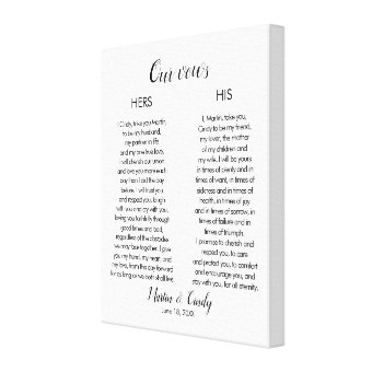 Wedding Vows Canvas Print | Zazzle