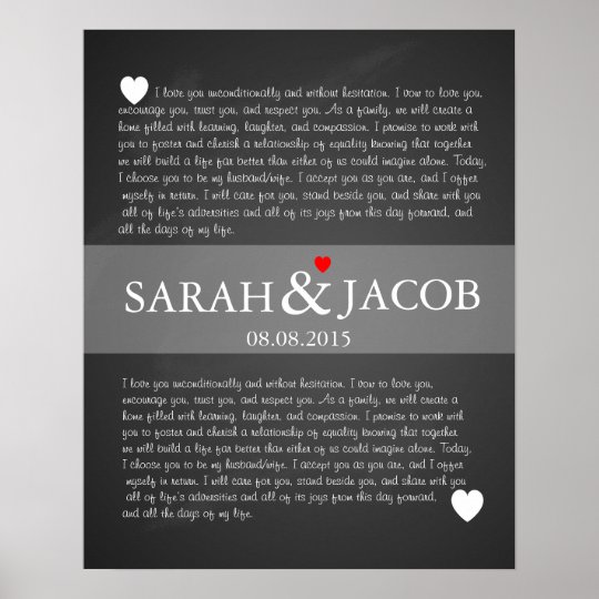 Wedding vows print anniversary gift | Zazzle.com