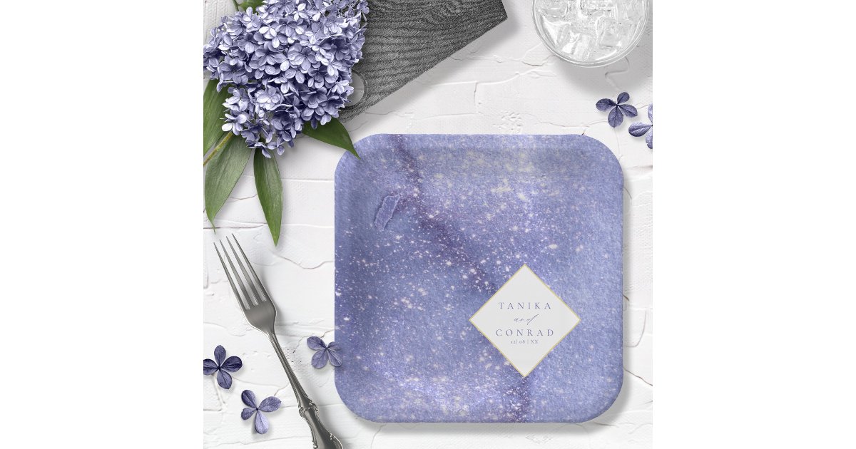 Wedding Watercolor Names Peri ID954 Paper Plates | Zazzle