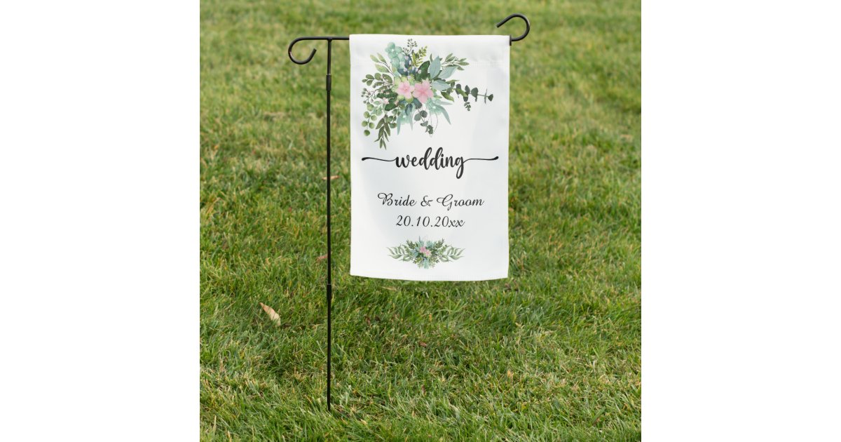 Wedding Weatherproof Personalized Garden Flag | Zazzle