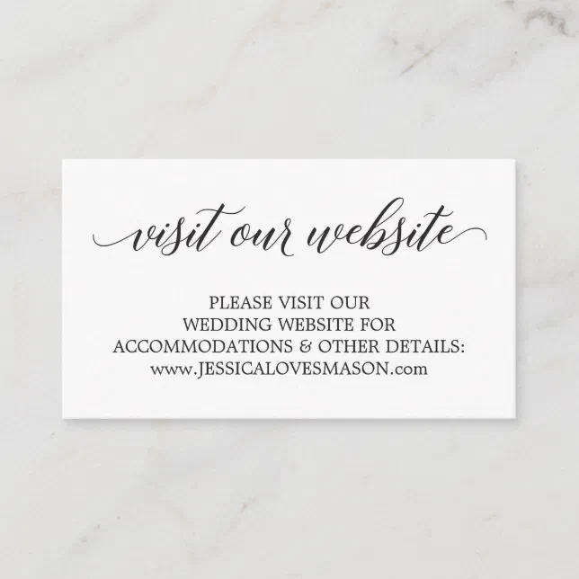 Wedding Website Insert Card - Classic Script | Zazzle
