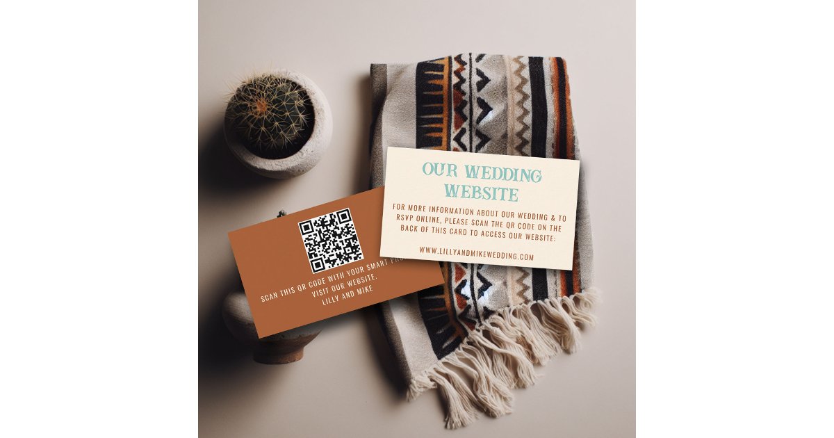 Wedding Website QR Code Cowboy Country Western Enclosure Card | Zazzle