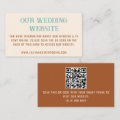 Wedding Website QR Code Cowboy Country Western Enclosure Card | Zazzle