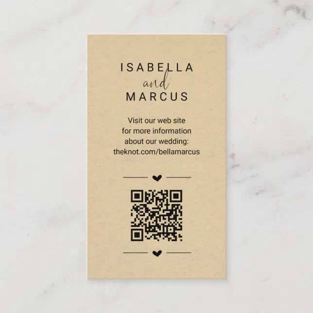 Wedding Website QR Code - Registry Details RSVP Enclosure Card | Zazzle