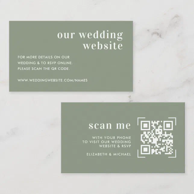 Wedding Website | QR Code Scan Enclosure Card | Zazzle