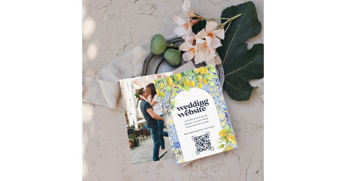 Wedding Website | QR Code Scan Photo Enclosure Card | Zazzle