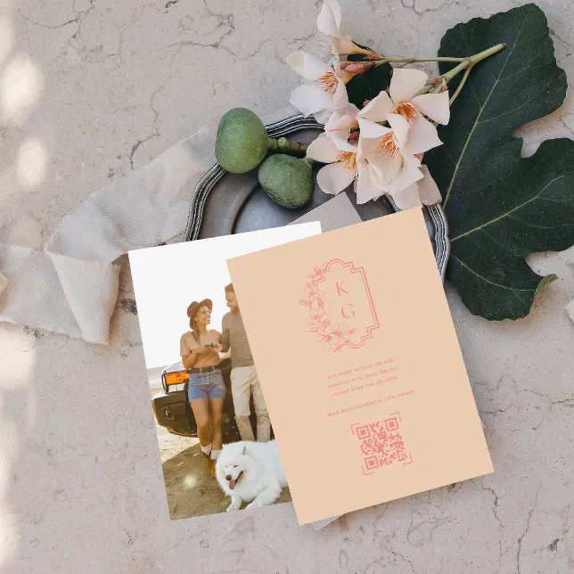 Wedding Website | QR Code Scan Photo Enclosure Card | Zazzle