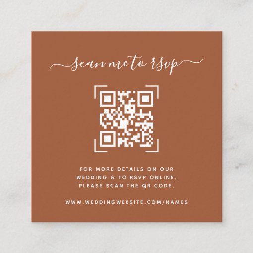 Wedding Website | QR Code Scan Photo Enclosure Card | Zazzle