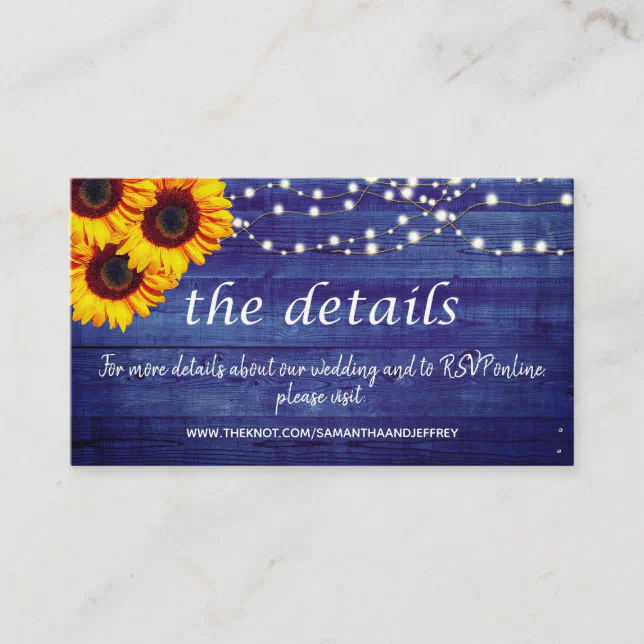 Wedding Website Rustic Blue Wood Enclosure Card | Zazzle