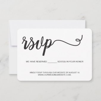 Wedding website We have Reserved seats for you RSVP Card | Zazzle