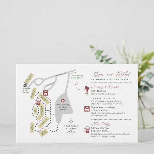 Wedding Weekend Map Card - FOR MEGAN | Zazzle