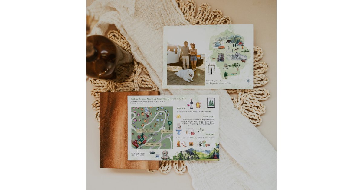 Wedding Weekend Map Itinerary Invitation | Zazzle