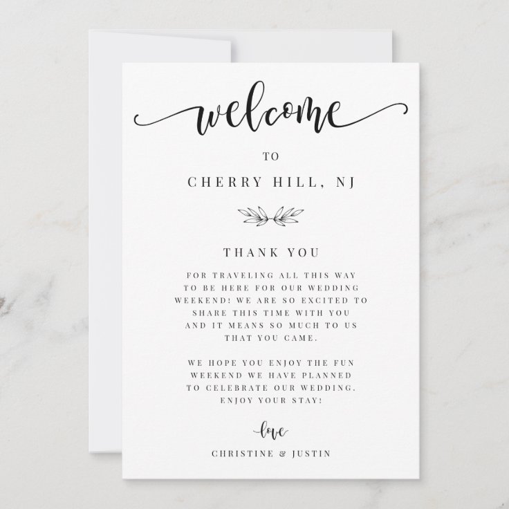 Wedding Weekend Welcome and Itinerary Card | Zazzle
