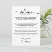 Wedding Weekend Welcome Letter Invitation | Zazzle