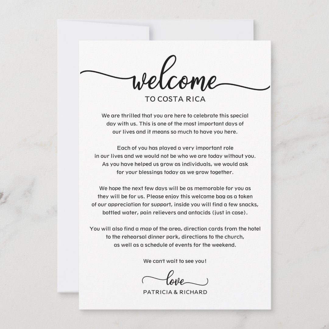 Wedding Weekend Welcome Letter Invitation | Zazzle