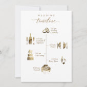 Wedding Welcome and Timeline Card White and Gold | Zazzle