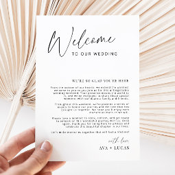 Wedding Welcome Bag Note with Order Timeline Card | Zazzle