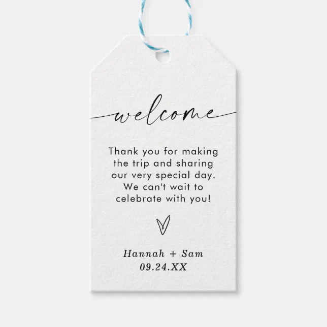 Wedding Welcome Bag Tags | Thank You Favor Tag | Zazzle