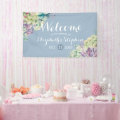 Wedding Welcome Banner Watercolor Succulent Plants | Zazzle