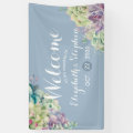 Wedding Welcome Banner Watercolor Succulent Plants | Zazzle