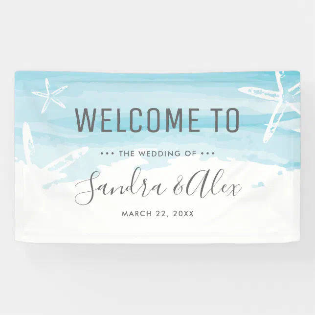 Wedding Welcome Beach Banner | Zazzle