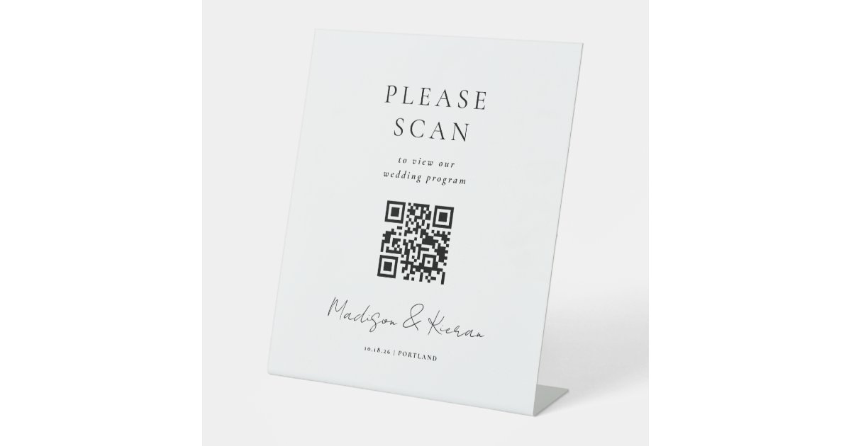 Wedding Welcome Ceremony QR Code Sign | Zazzle