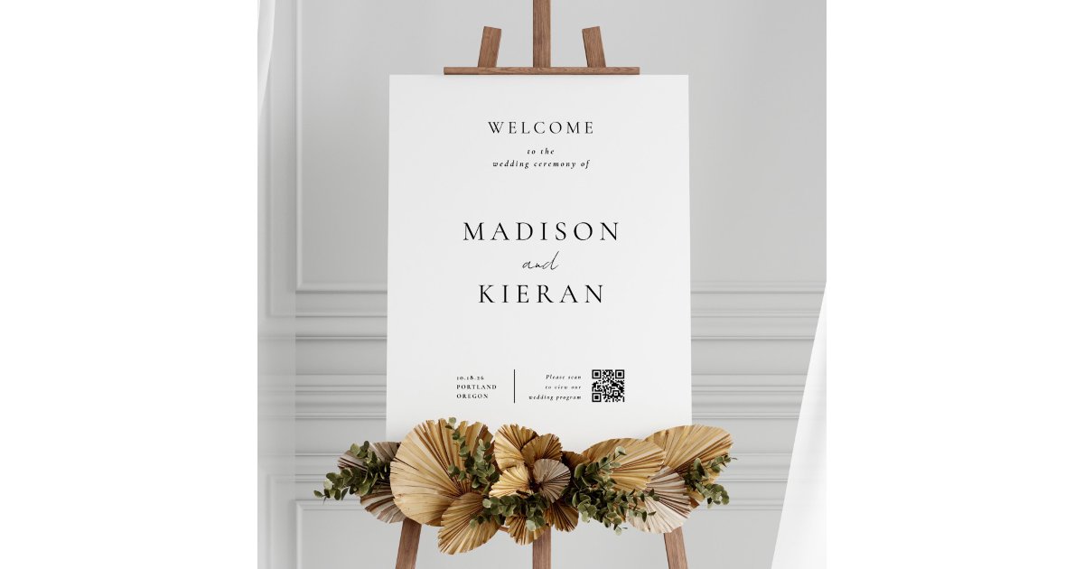 Wedding Welcome Ceremony QR Code Sign | Zazzle