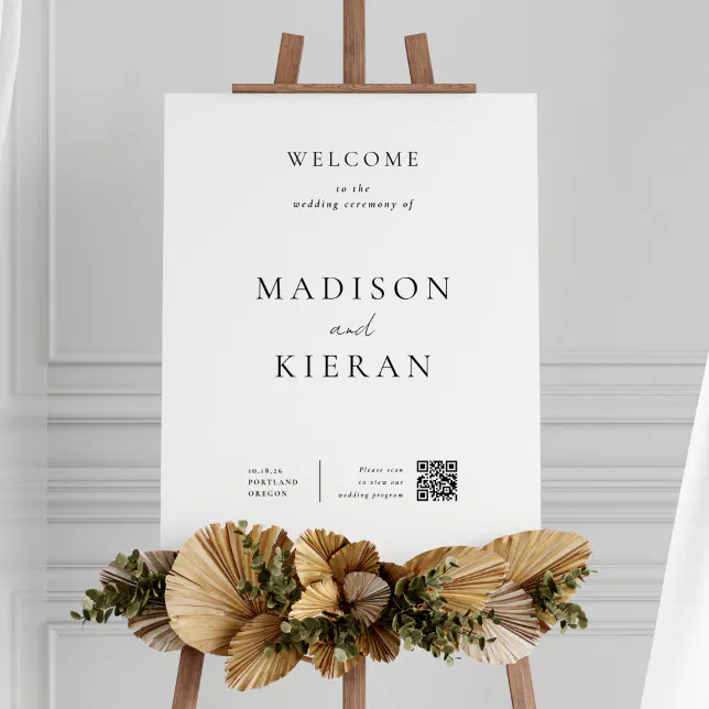 Wedding Welcome Ceremony QR Code Sign | Zazzle
