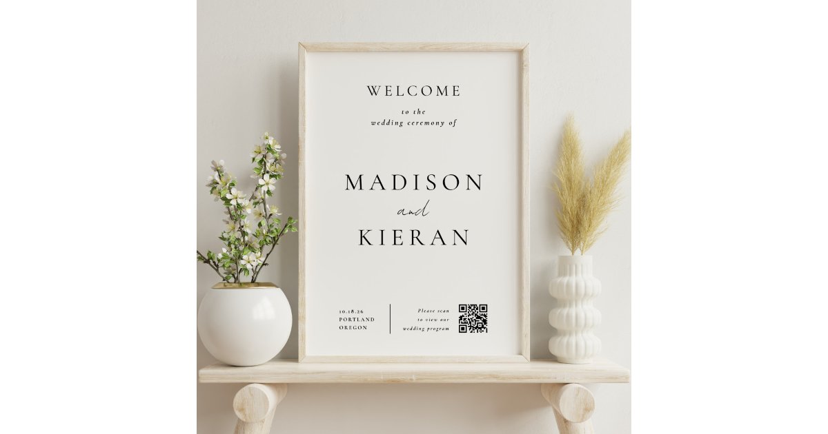 Wedding Welcome Ceremony QR Code Sign | Zazzle