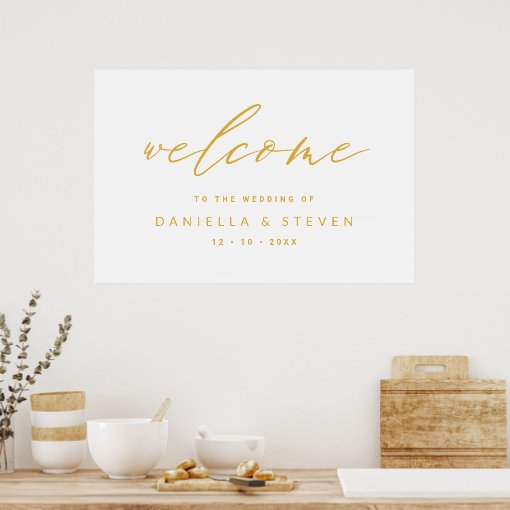 Wedding Welcome Classic Calligraphy Script Sign | Zazzle