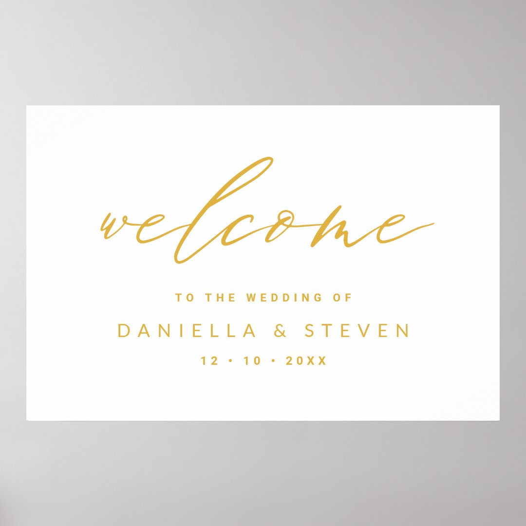Wedding Welcome Classic Calligraphy Script Sign | Zazzle