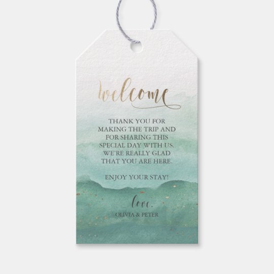 Wedding Welcome Gift Tag - Watercolor | Zazzle.com