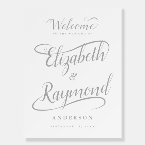 Wedding Welcome Handwritten Swash Calligraphy Foam Board | Zazzle
