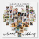 Wedding Welcome Heart Shape Photo Collage Square Foam Board | Zazzle