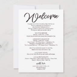 Wedding Welcome Letter - Hotel Bag Template | Zazzle