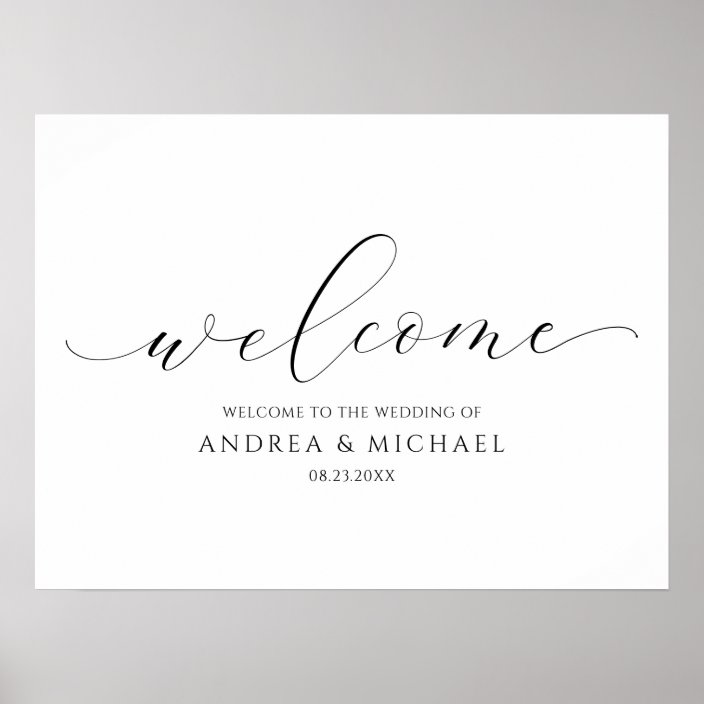 Wedding Welcome Luxury Calligraphy Typography Poster | Zazzle.com