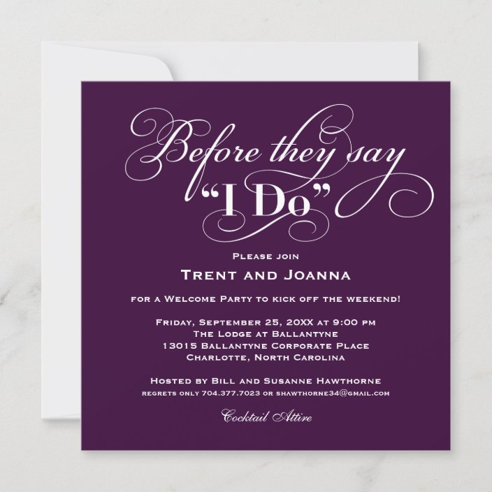 Wedding Welcome Party Invitation | Wedding Vows | Zazzle.com