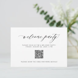 Wedding welcome party QR code details invitation | Zazzle