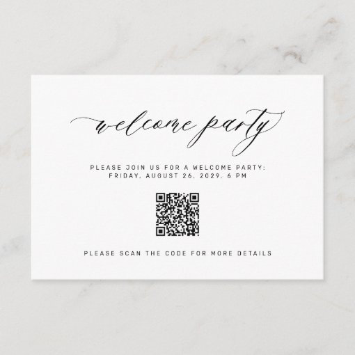 Wedding welcome party QR code details invitation | Zazzle