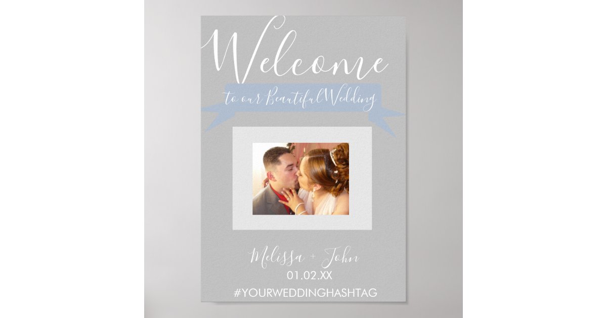 Wedding Welcome Photo Collage Banner Poster | Zazzle