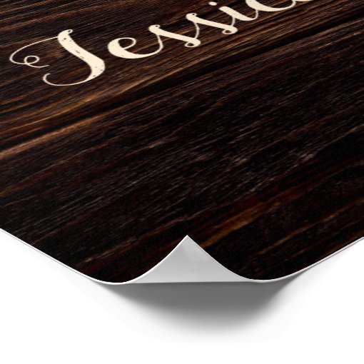 Wedding Welcome Rustic Wood Blue Floral String Poster | Zazzle