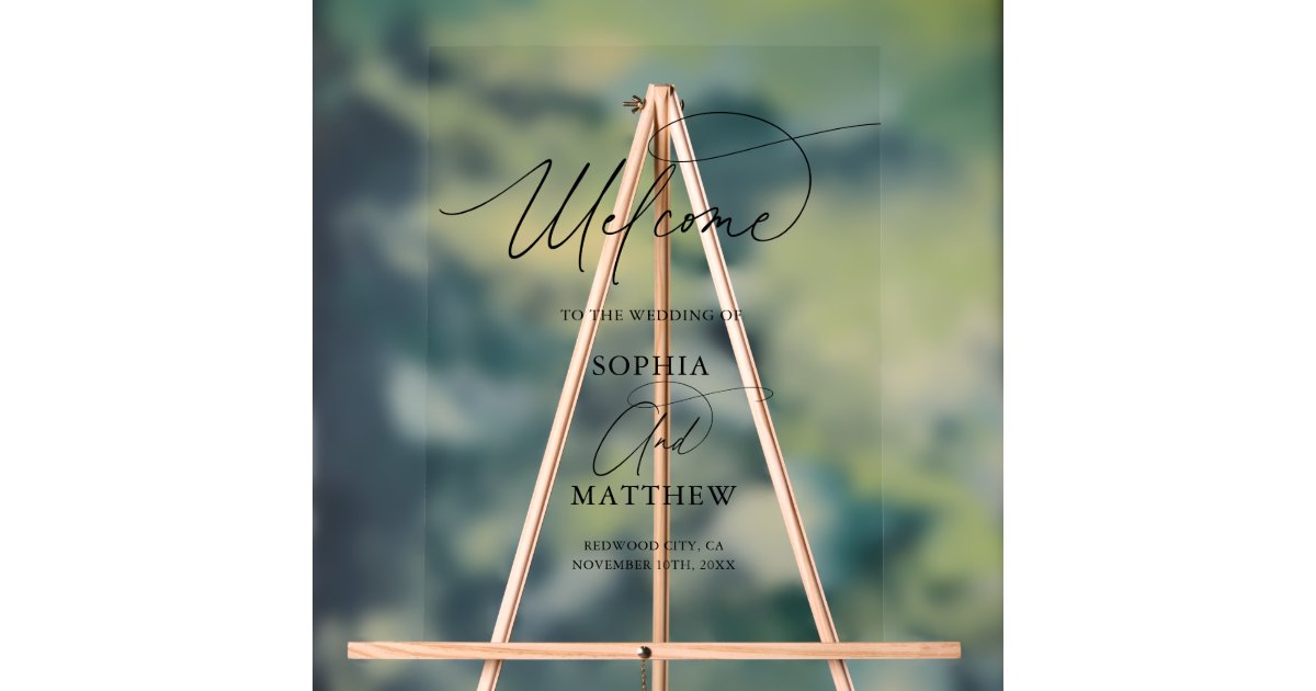 Wedding Welcome Script Sign | Zazzle
