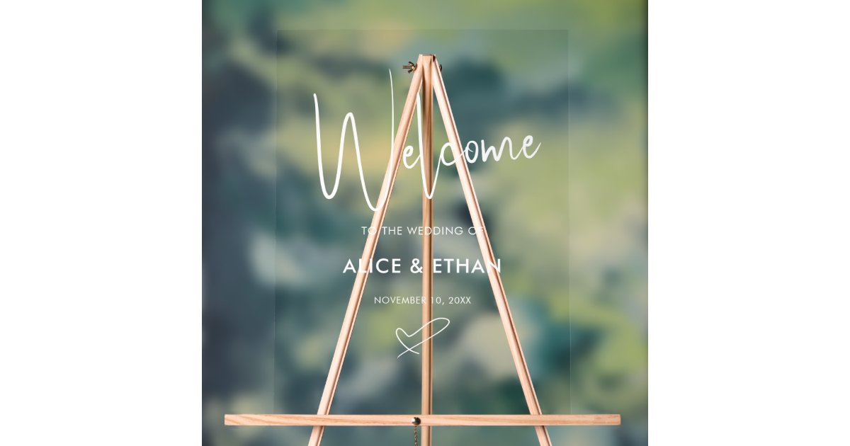 Wedding Welcome Script Signature Sign | Zazzle