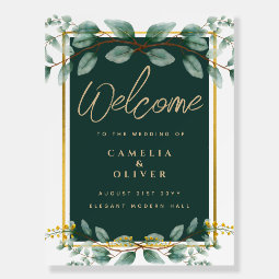 Wedding Welcome Sign Greenery Botanical Eucalyptus | Zazzle