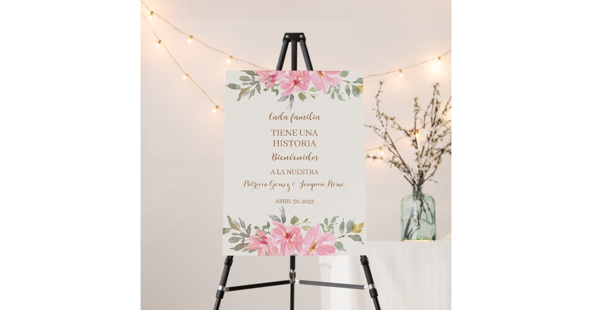 Wedding welcome sign, letrero de bienvenida boda foam board | Zazzle