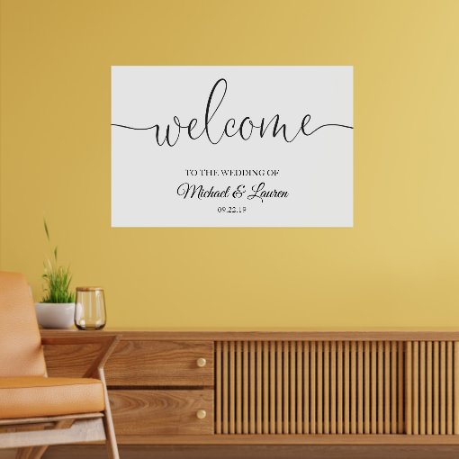 Wedding Welcome Sign Poster Board Entrance Script | Zazzle