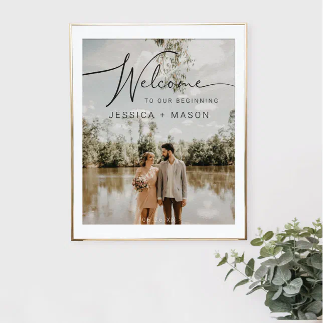 Wedding Welcome Sign Poster with Photo | Zazzle