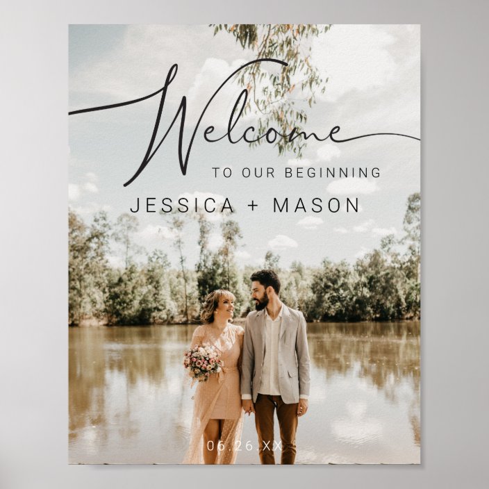 Wedding Welcome Sign Poster with Photo | Zazzle.com