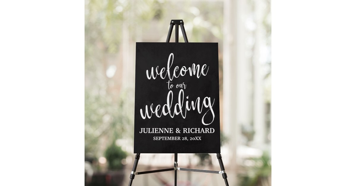 Wedding Welcome Sign Rustic Chalkboard | Zazzle