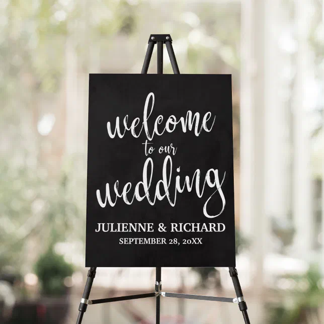 Wedding Welcome Sign Rustic Chalkboard | Zazzle